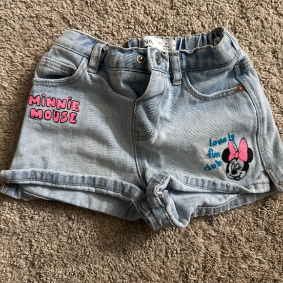 Zara | Bottoms | Zara Light Blue Minnie Mouse Kids Shorts | Poshmark